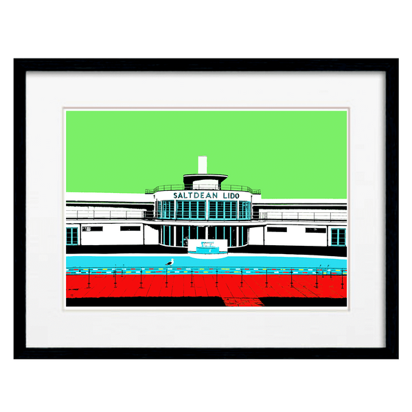 Saltdean Lido Art Print - Green – Billy Brighton